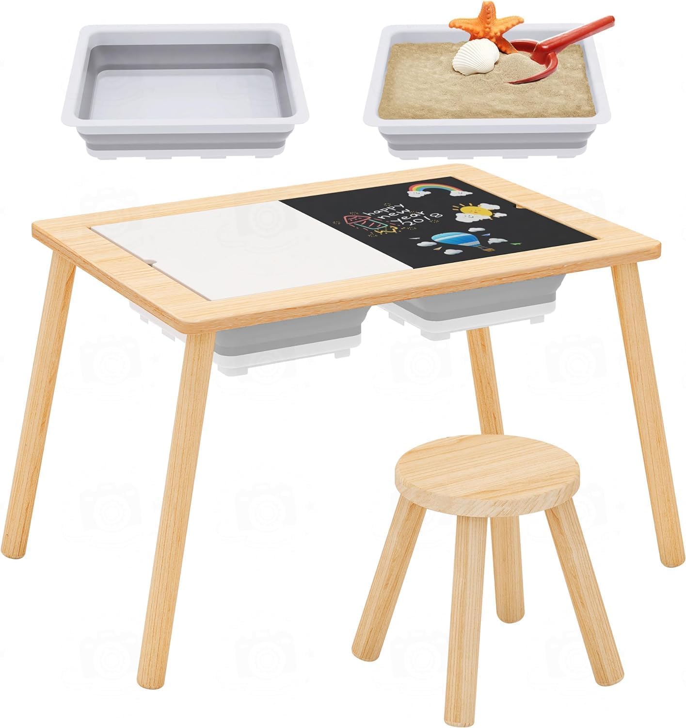 Sensory Table, Kid's Table Play Sand Table Indoor, Toddler Sensory ...
