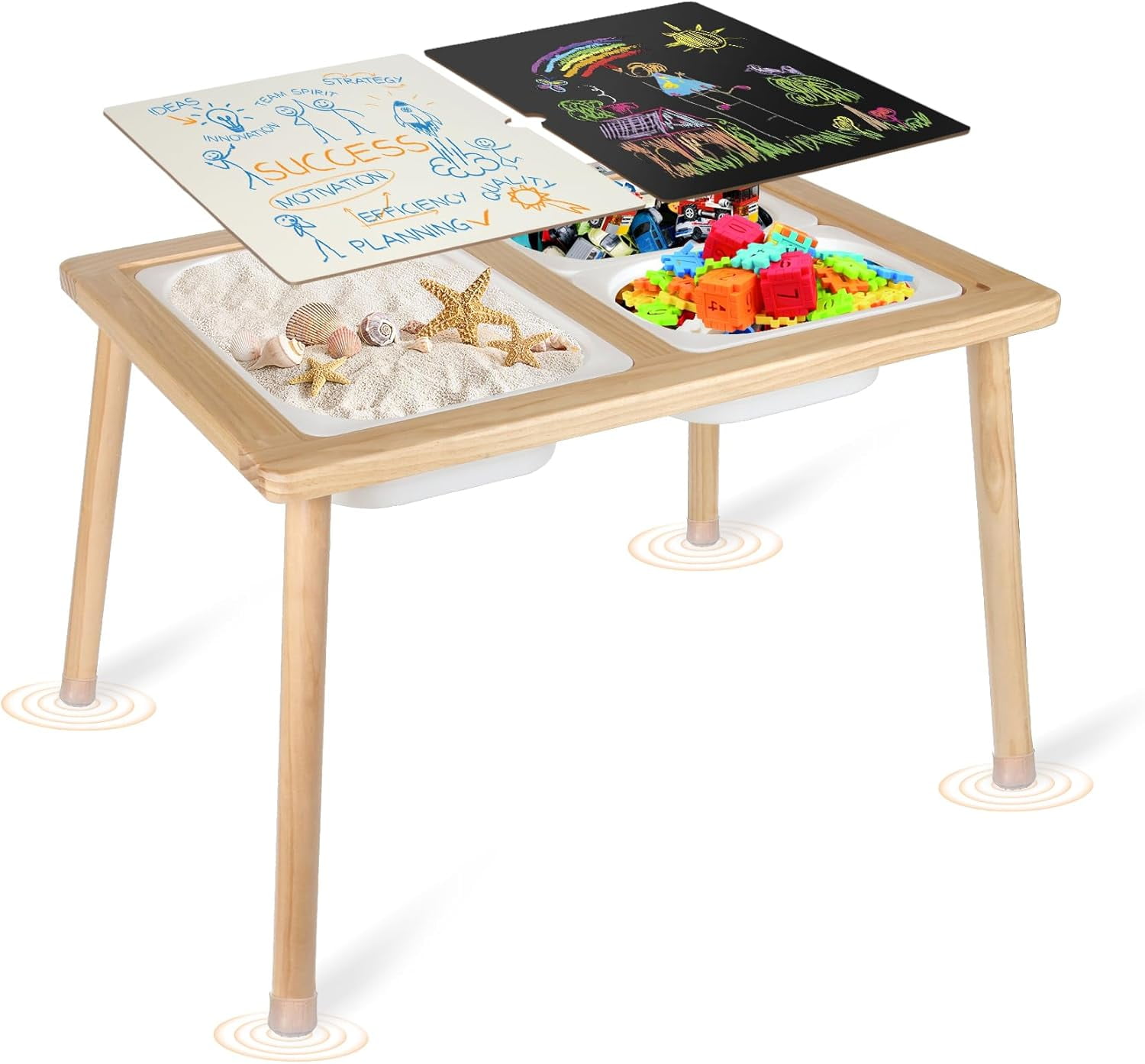 Sensory Table for Toddlers, Sensory Activity Table with Double-Side ...