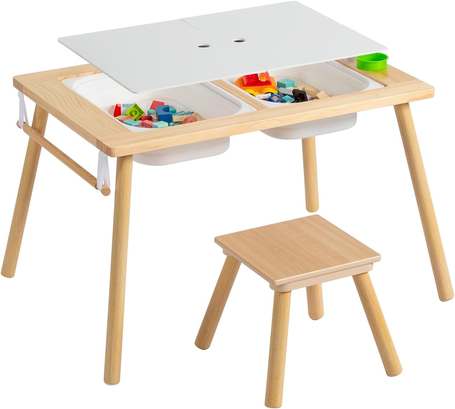 Sensory Table for Toddlers with Stool, Multifunction Activity Table ...