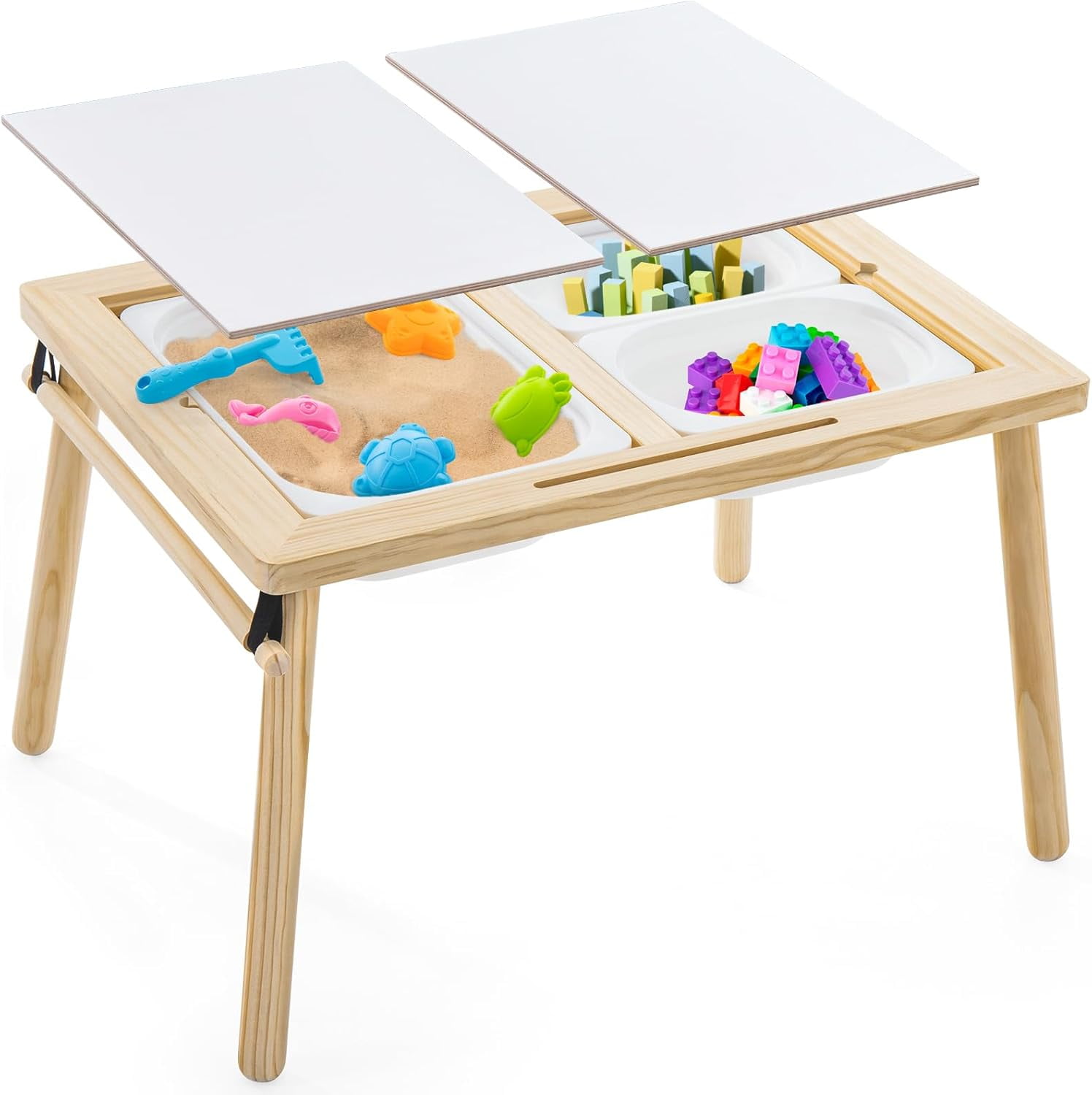 Sensory Tables for Toddlers,Kids Table with 3 Storage Bins, Activity ...