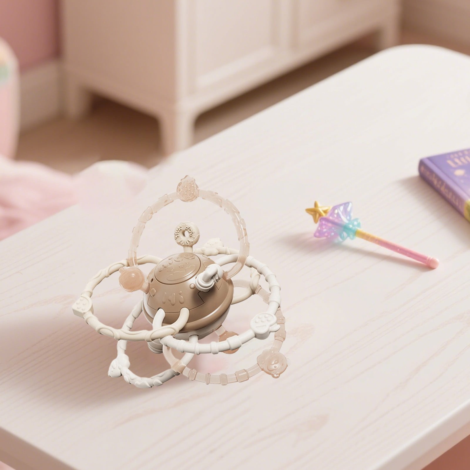 Sensory Teether Ball for Infants Biteable Rattle with Massage Textures ...