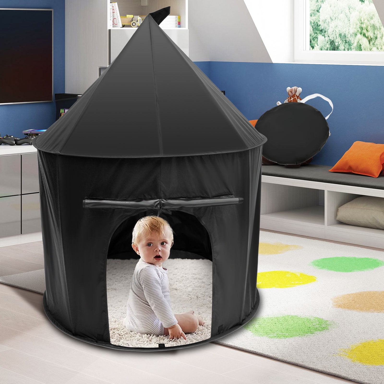 Sensory Tent Calm Down Tent with Star Lights - Blackout Play tent ...