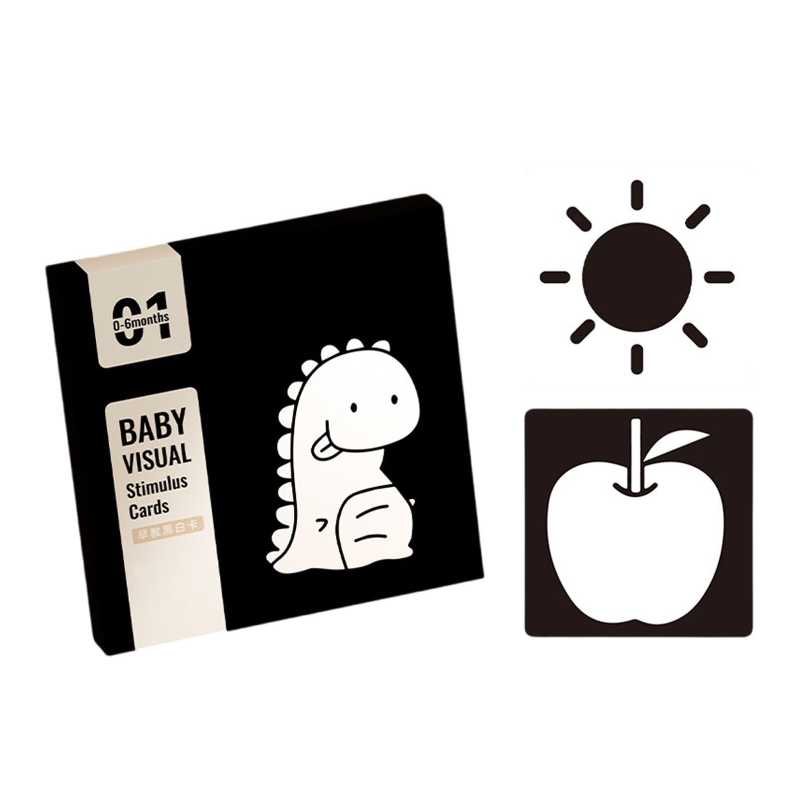 Sensory Toy Cards Black White Contrast Baby Card Flashcards Toddler for ...