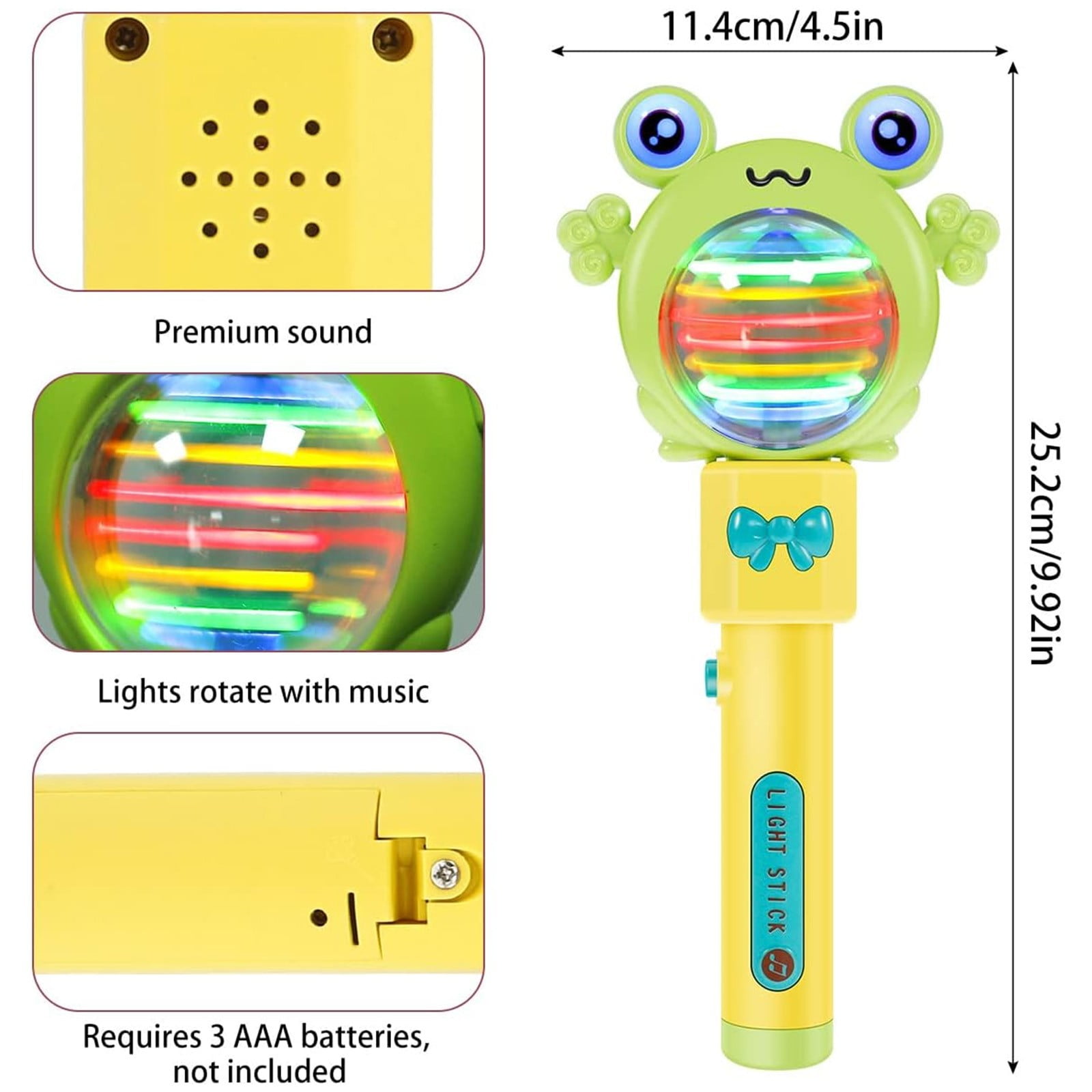 Sensory Toy LED Music Wand Interactive Light Toy Rotating Sound Show ...