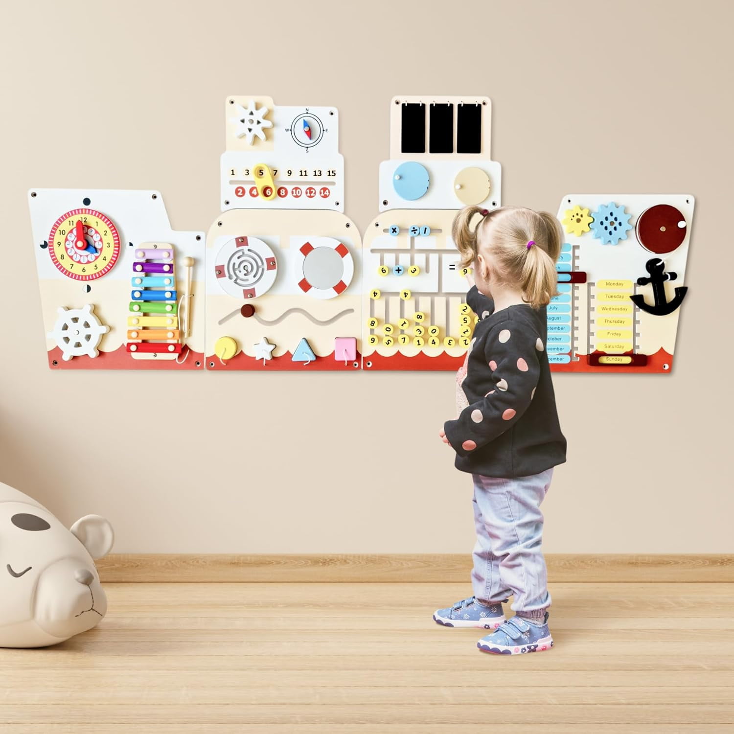 Sensory Wall Panel for Kids - Activity Wall Busy Board for Toddlers and ...