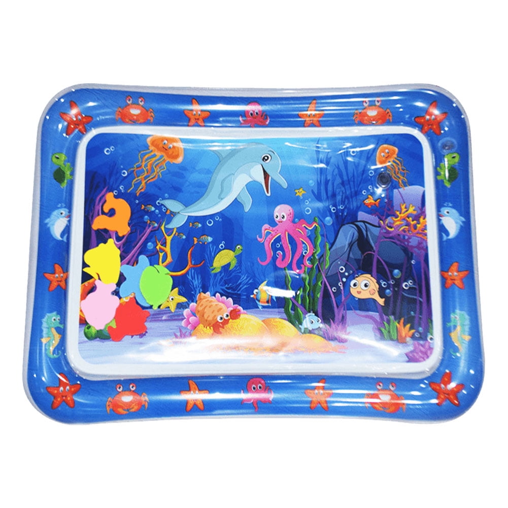 Sensory Water Play Mat with Fish Water Tummy Time Mat Tummy Time Water ...