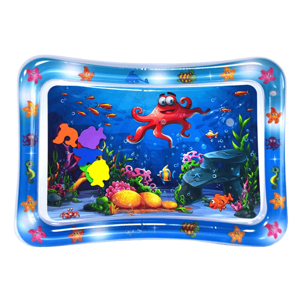 Sensory Water Play Mat with Fish Water Tummy Time Mat Tummy Time Water ...