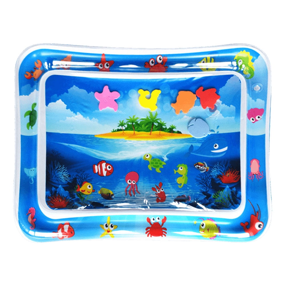 Sensory Water Play Mat with Fish Water Tummy Time Mat Tummy Time Water ...