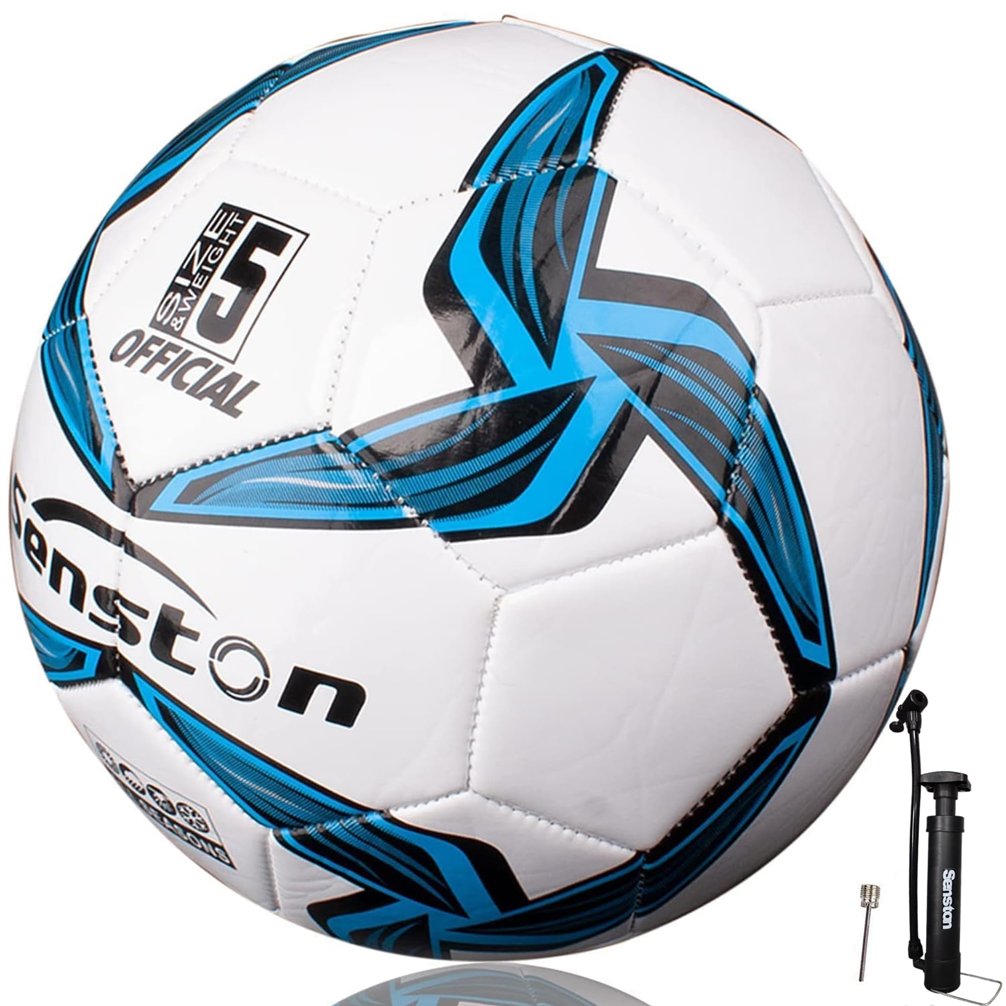 Senston Soccer Ball, Size 5, Regulation Match Ball, Machine-Stitched ...