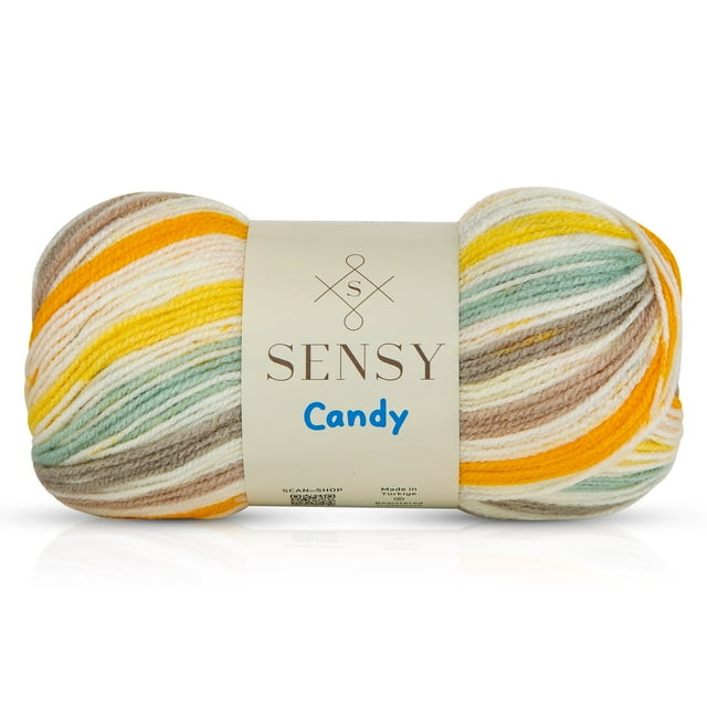 Sensy Candy Yarn, 3.5 oz, 251 Yards, Multicolor Yarn for Crocheting and ...