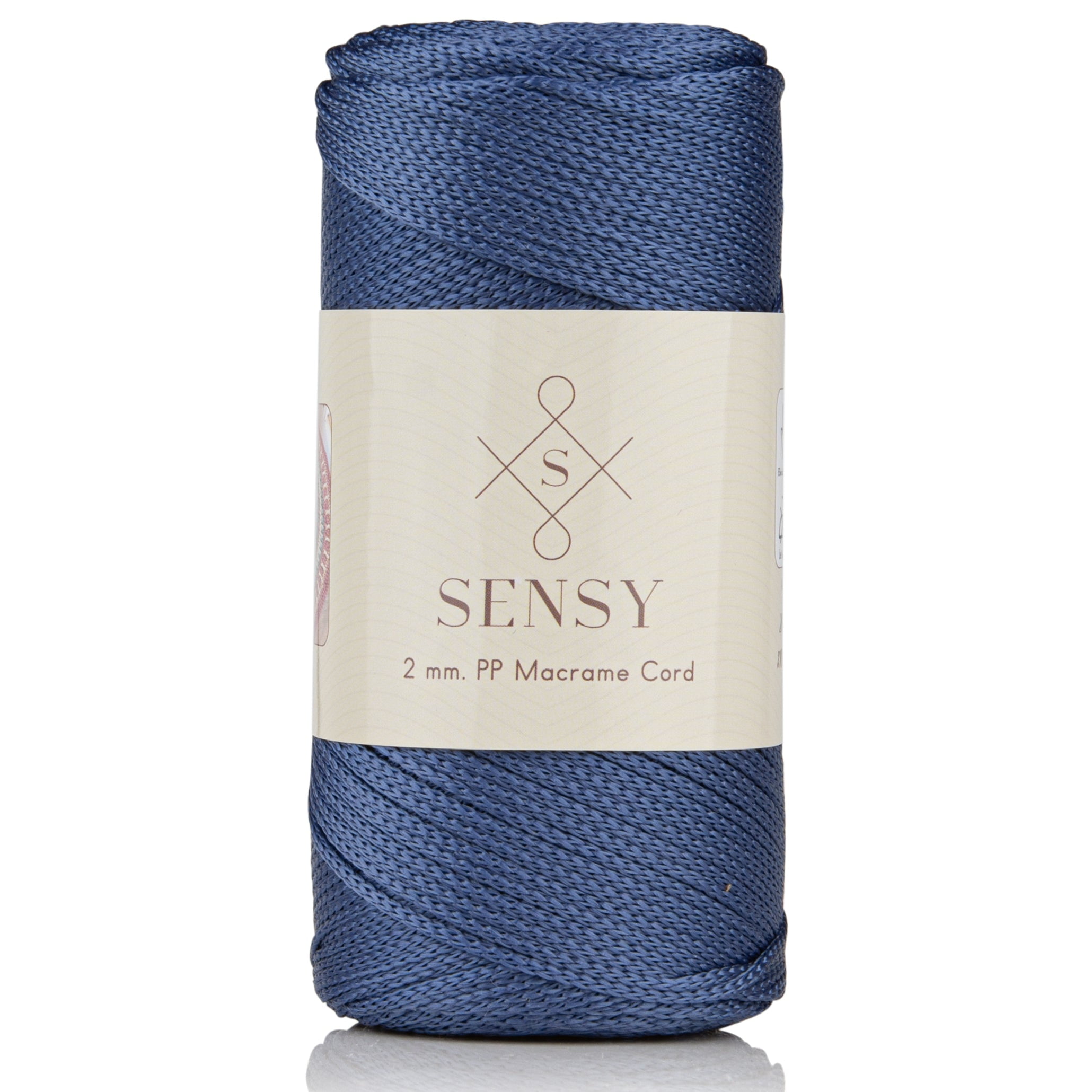 SENSY 2mm 251 Yards Polyester Macrame Cord, 100% Polypropylene, Denim ...
