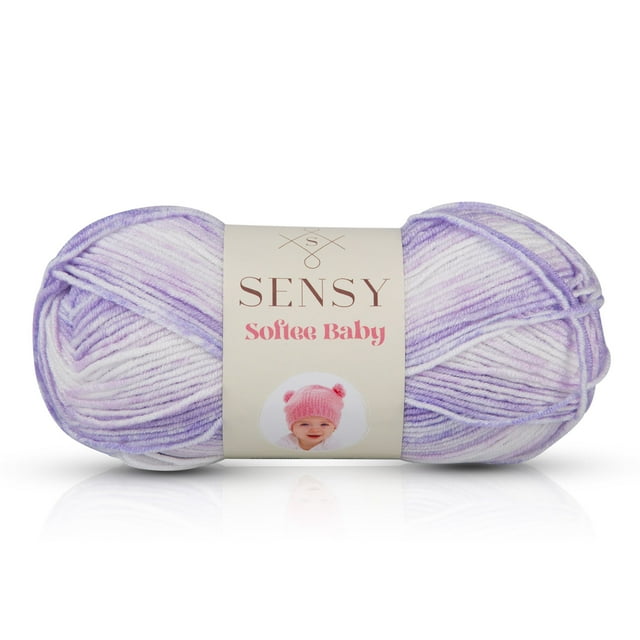 Sensy Softee Baby Yarn, 3.5 oz, 275 Yards, Gauge 3 Light (Purple Batik ...