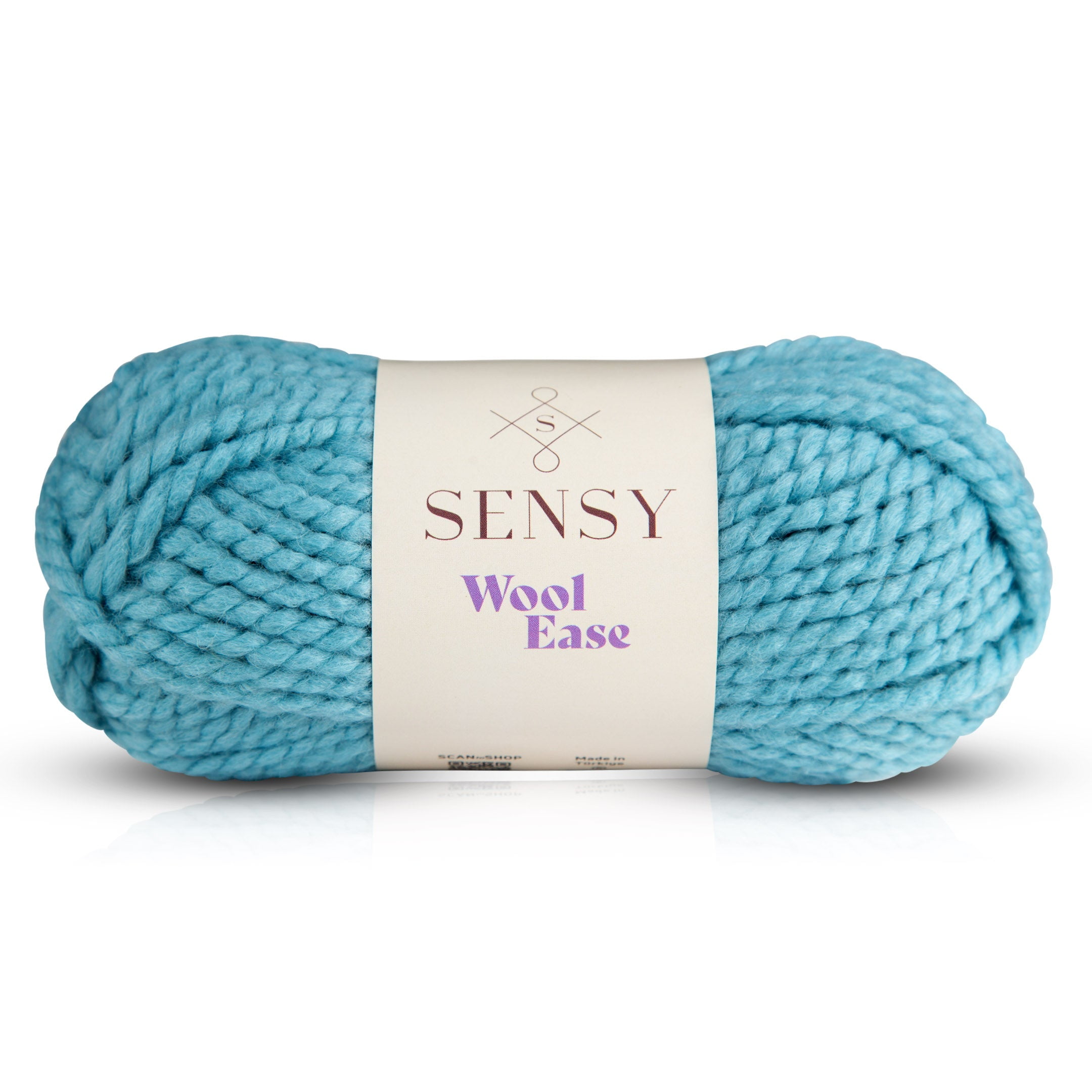 Sensy Wool Ease Yarn, 3.5 oz, 66 Yards, Gauge 6 Super Bulky (Baby Blue ...