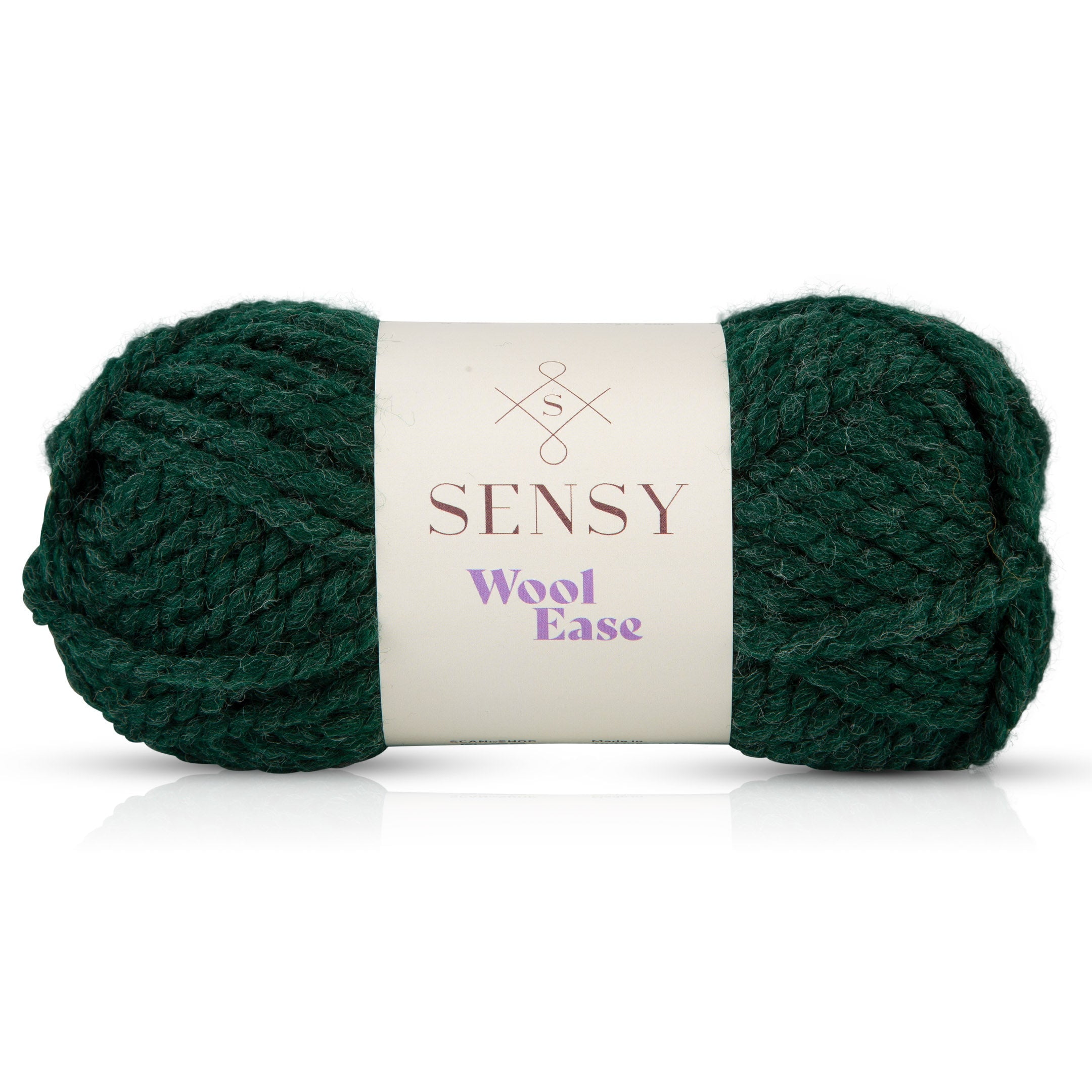 Sensy Wool Ease Yarn, 3.5 oz, 66 Yards, Gauge 6 Super Bulky (Forest ...