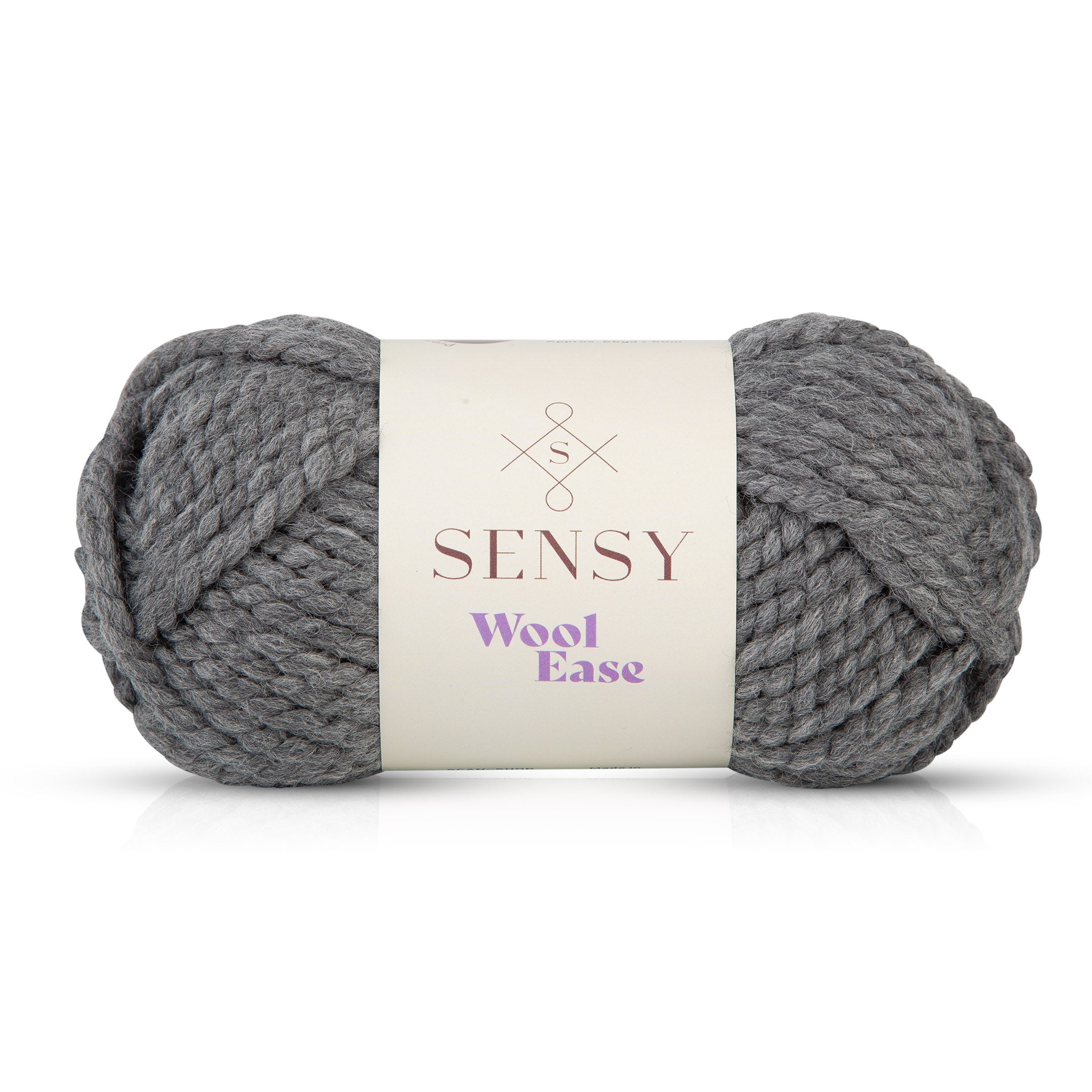 Sensy Wool Ease Yarn, 3.5 oz, 66 Yards, Gauge 6 Super Bulky (Gray ...