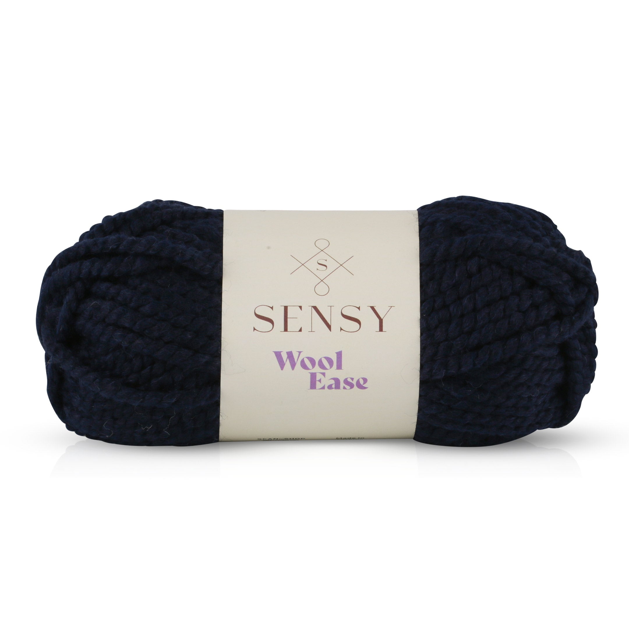 Sensy Wool Ease Yarn, 3.5 oz, 66 Yards, Gauge 6 Super Bulky (Navy Blue ...