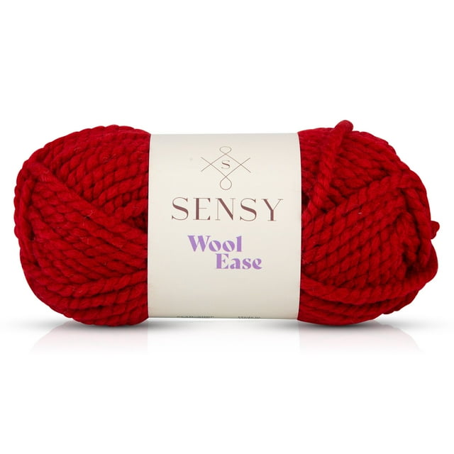 Sensy Wool Ease Yarn, 3.5 oz, 66 Yards, Gauge 6 Super Bulky (Red ...