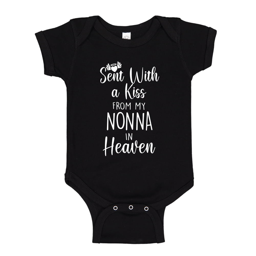 Sent With A Kiss From My Nonna In Heaven Baby Bodysuit One Piece NB ...