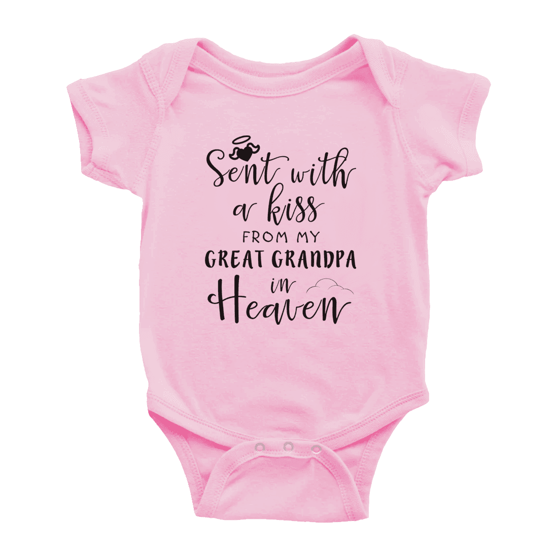 Sent with A Kiss from My Great Grandpa in Heaven Funny Baby Boy Girl ...