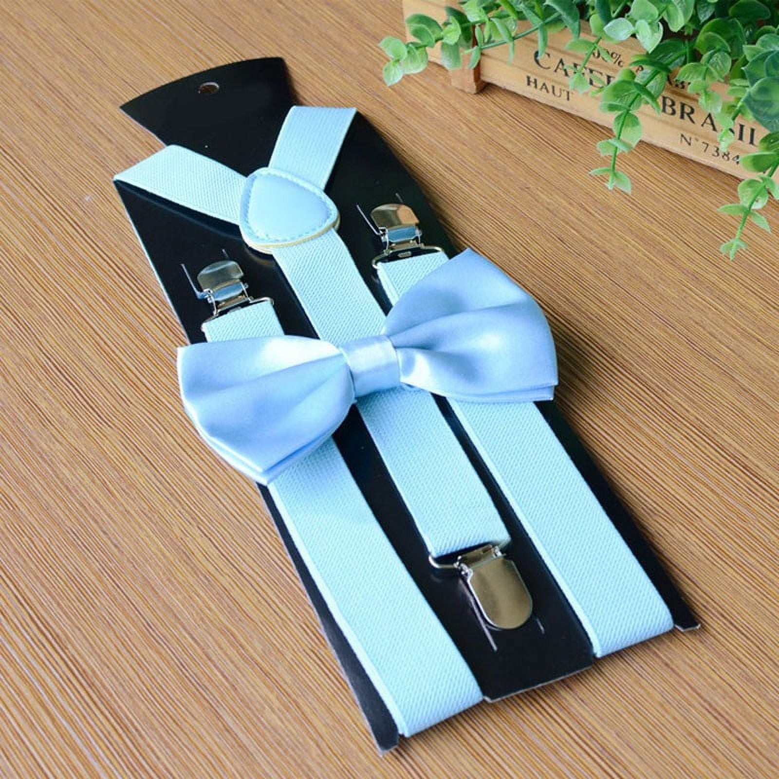 Sentaili Men Matching Suspenders Braces&Bow Tie Combo Sets Fancy ...