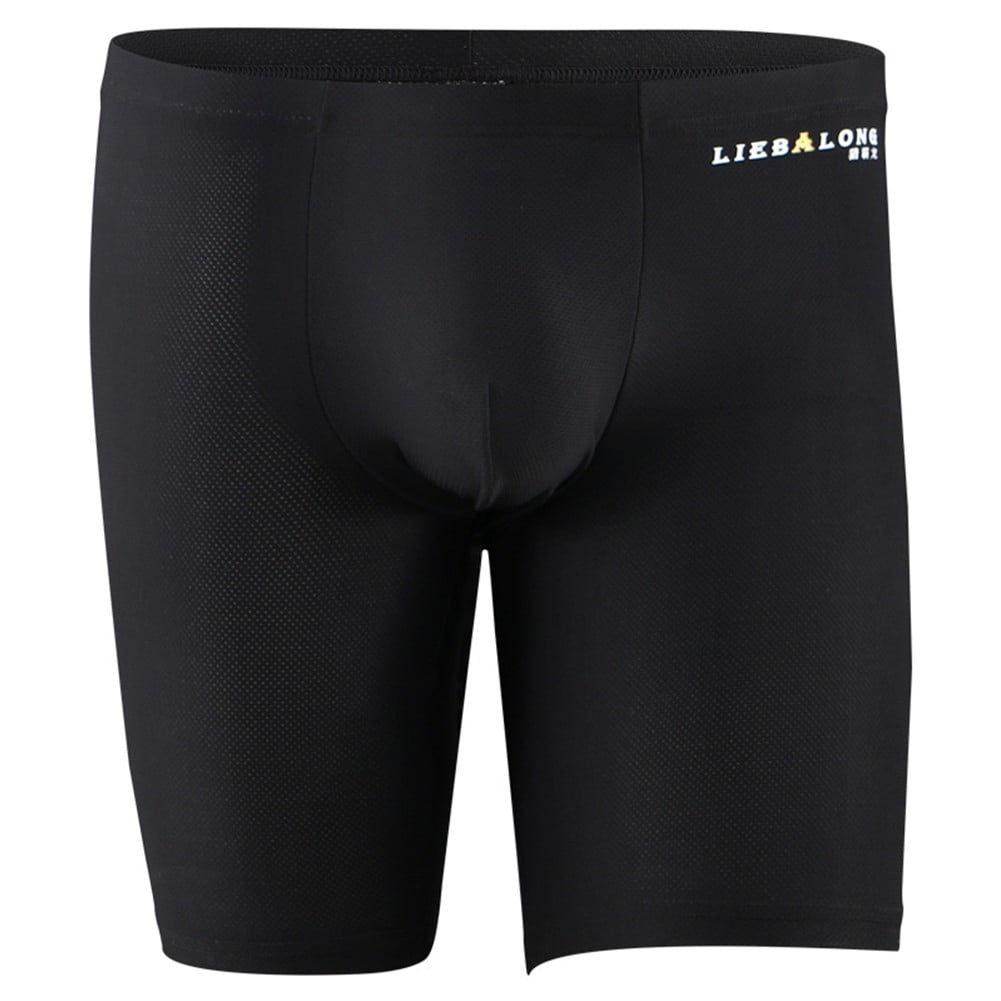 Sentaili Mens Ice Silk Underwear Long Leg Boxer Briefs Trunk Sport ...