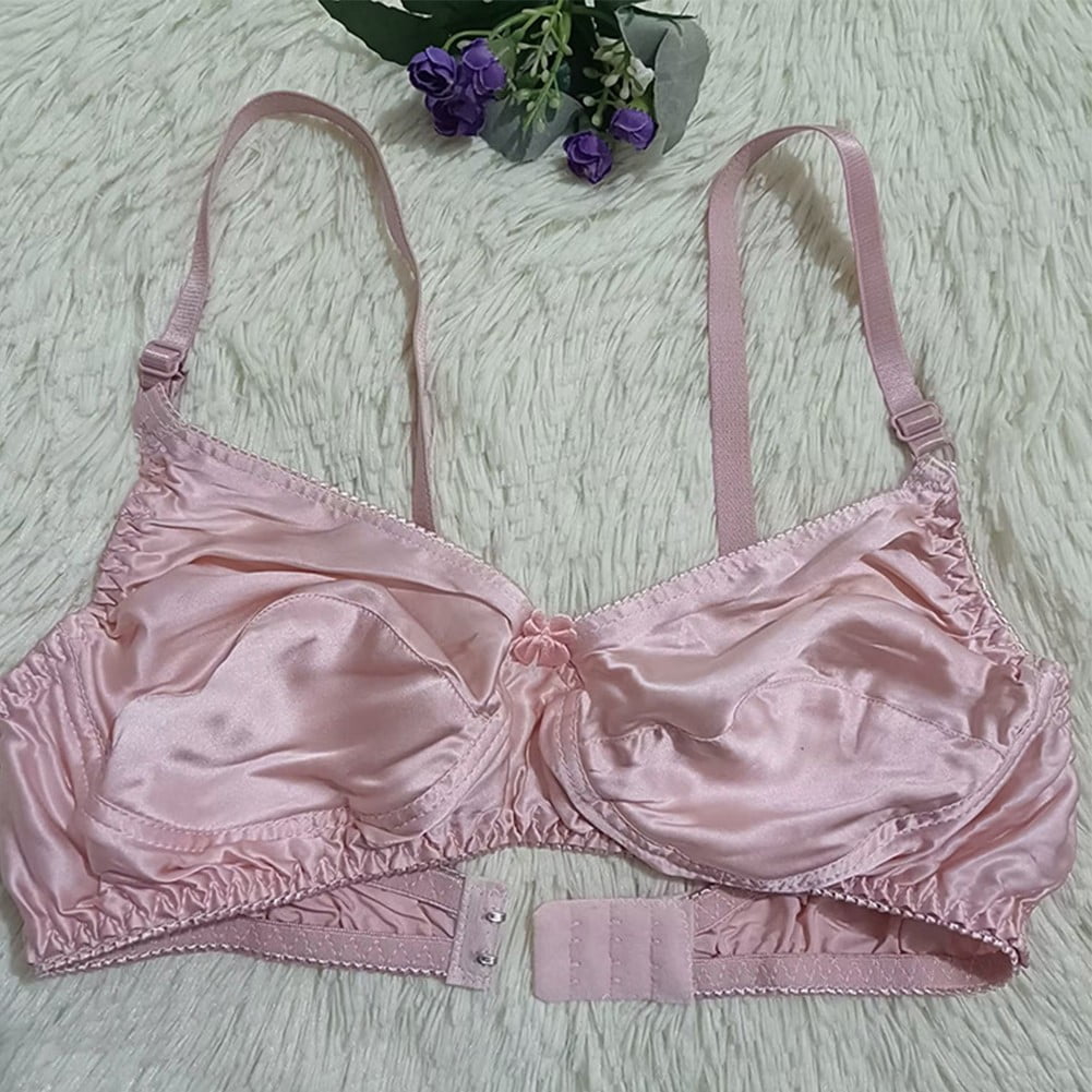Sentaili Womens Silk Thin Bra Solid Non-wire Brassiere Soft Cup Bras ...