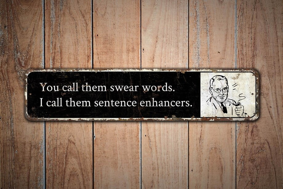 Sentence Enhancer Swear Words Curse Word Sign Modern Decor Room Decor ...