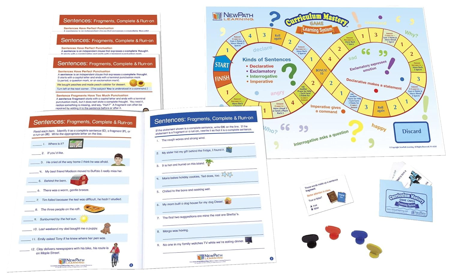 Sentences: Fragments, Complete, and Run-on Learning Center Game ...