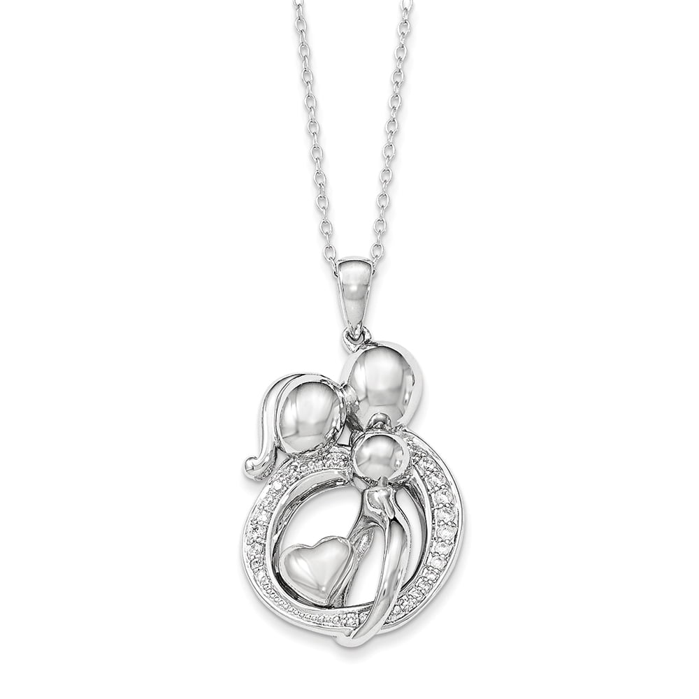 Sentimental Expressions Sterling Silver Rhodium-plated CZ Family of 3 ...