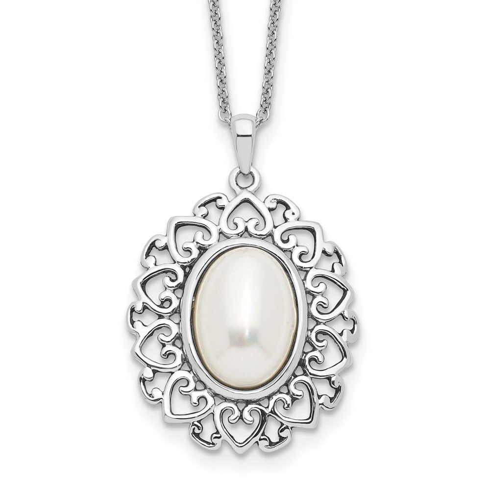 Sentimental Expressions Sterling Silver Rhodium-plated Mother of Pearl ...