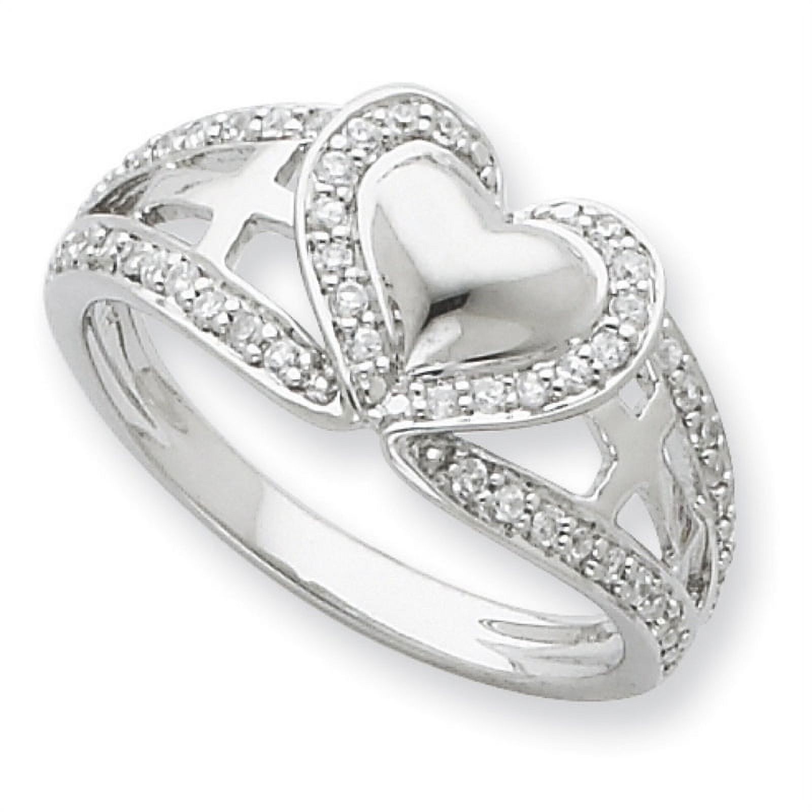 Sentimental Expressions Sterling Silver and CZ Polished Pure Heart Ring ...