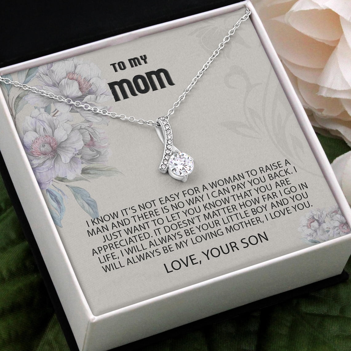 Sentimental NecklaceFor Mom A Heartfelt Message From Your Son Beautiful ...