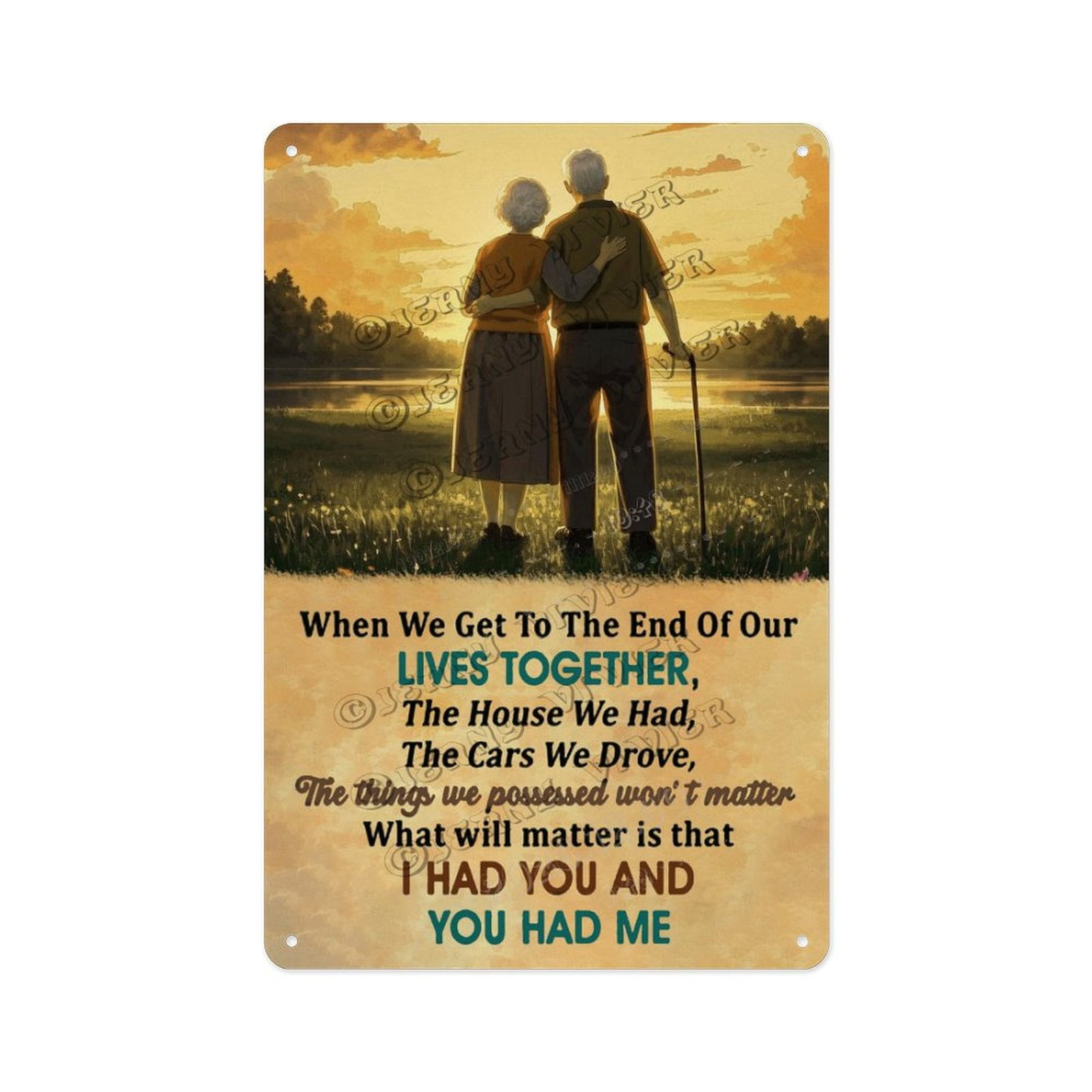 Sentimental Old Couple To My Wife Tin Sign - 8x12 Inches, Rustic ...