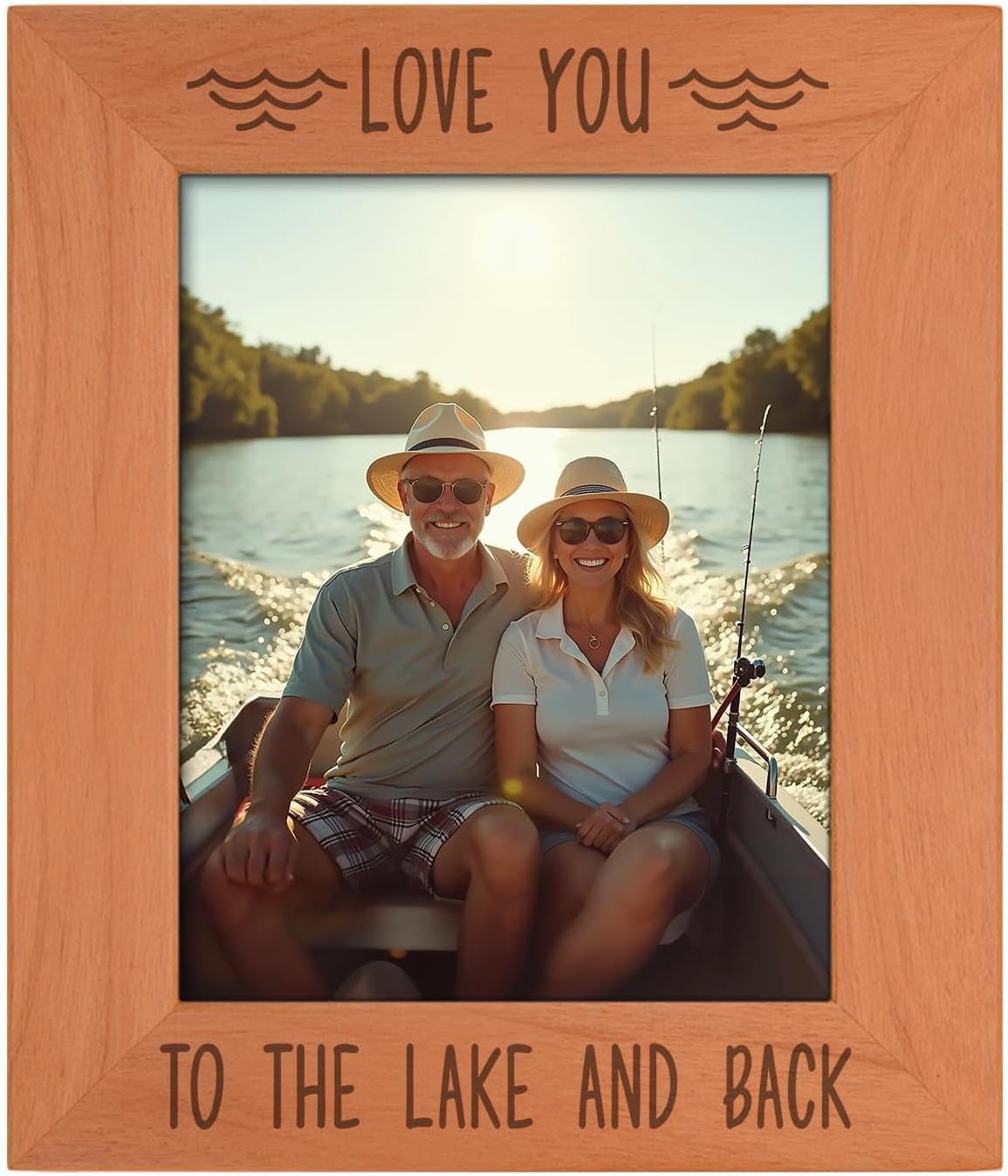 Sentimental Photo Frame Love You To The Lake And Back Wood Engraved ...