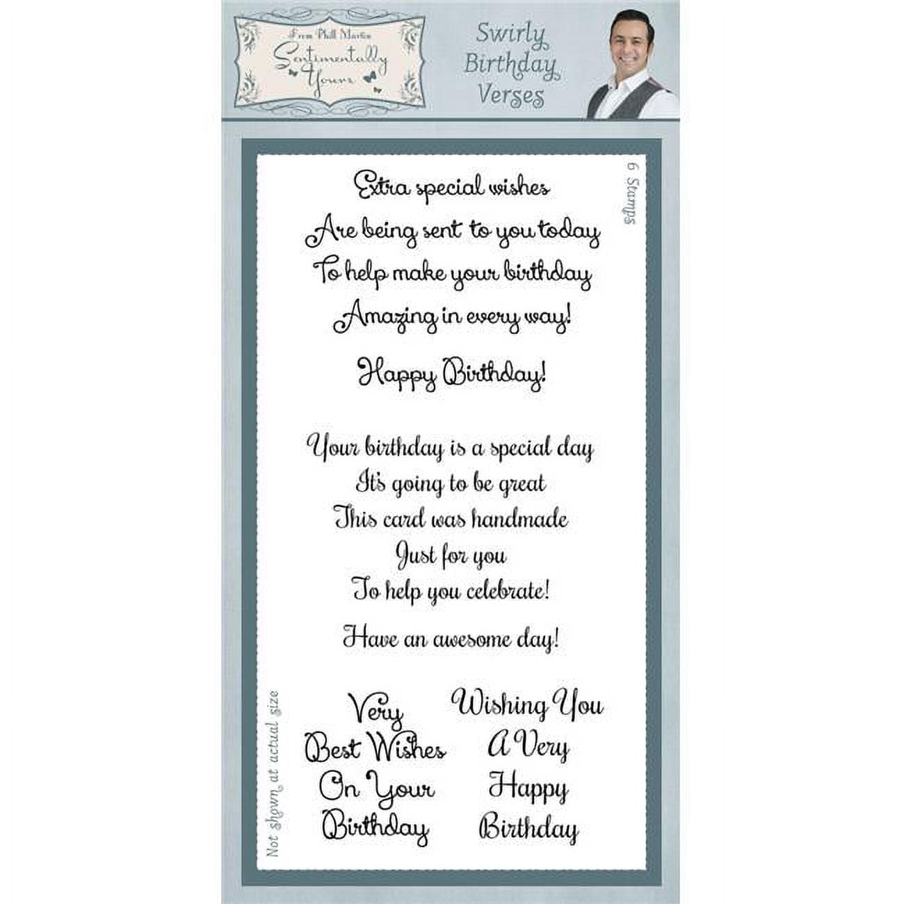 Sentimentally Yours Clear Stamp Set-Swirly Birthday Verses - Walmart.com