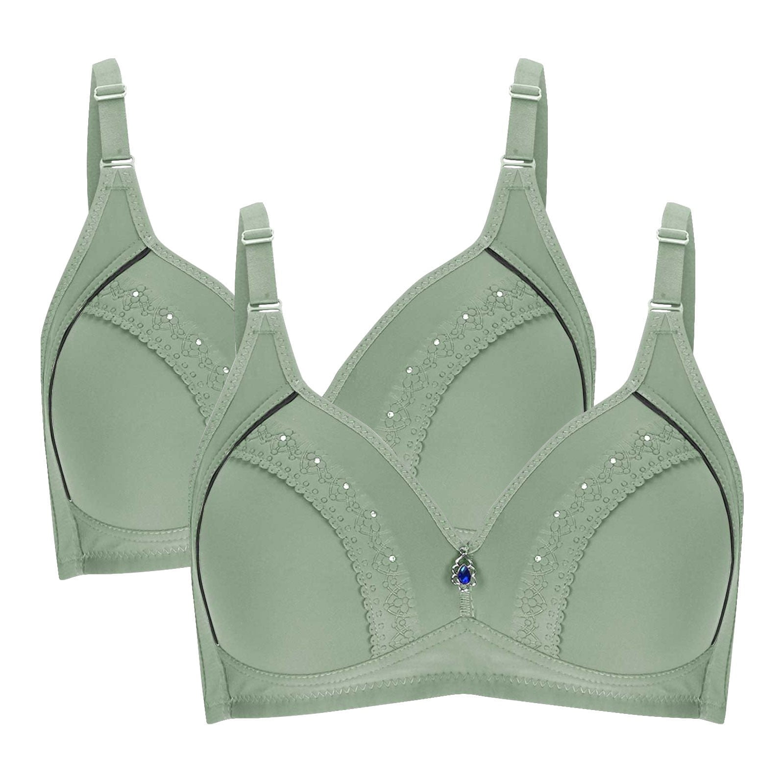 Sentmoon 2 Pieces Bralettes for Women Comfortable T-Shirt Bra Push up ...