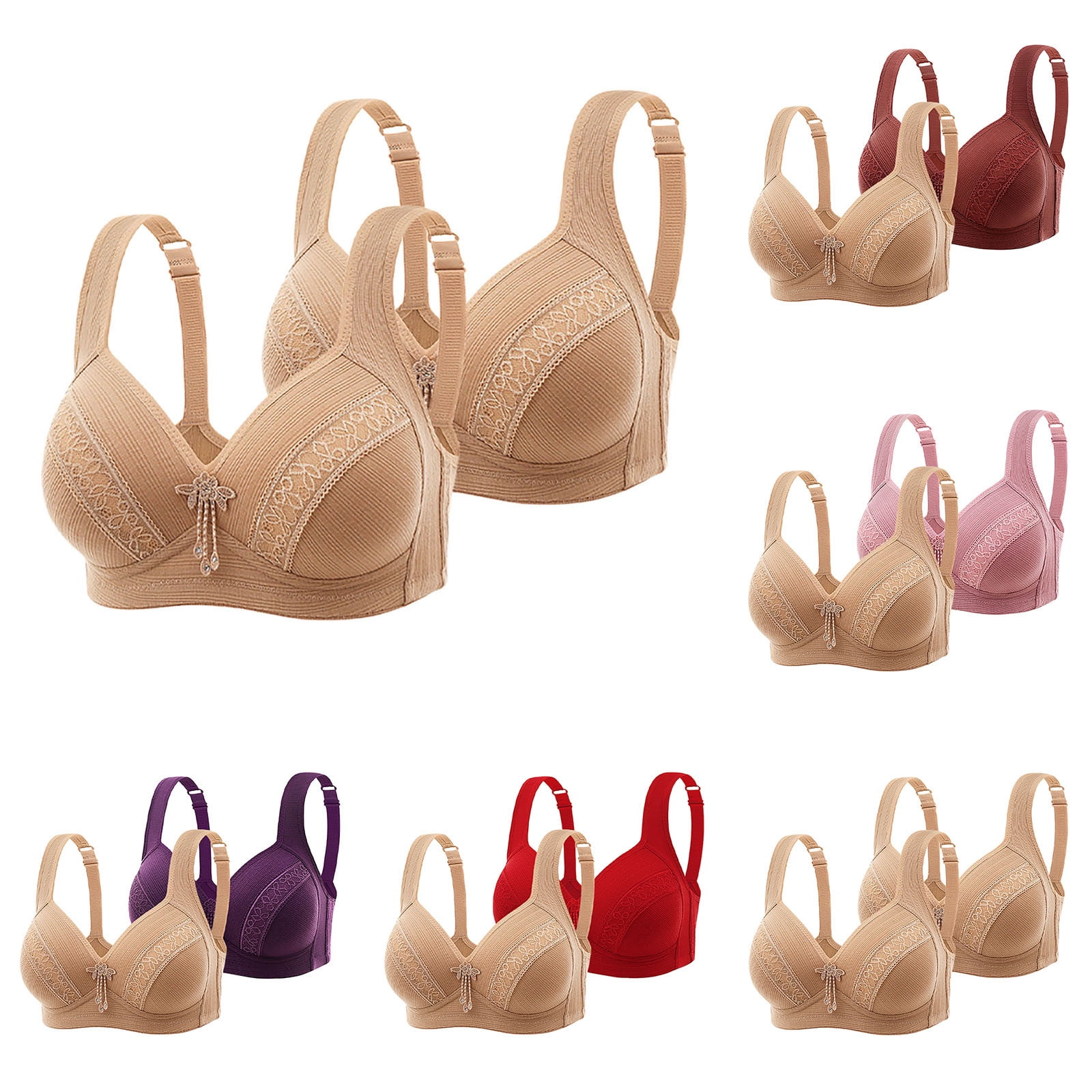 Sentmoon 2 Pieces Sports Bras for Women Plus Size Comfortable Sleep ...