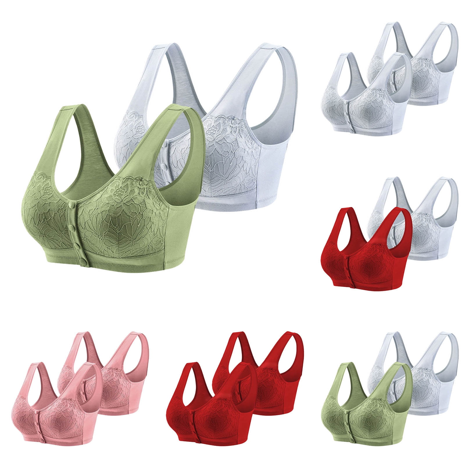 Sentmoon 2 Pieces Womens Sports Bras Oversize Floral Lace Womens Bras ...