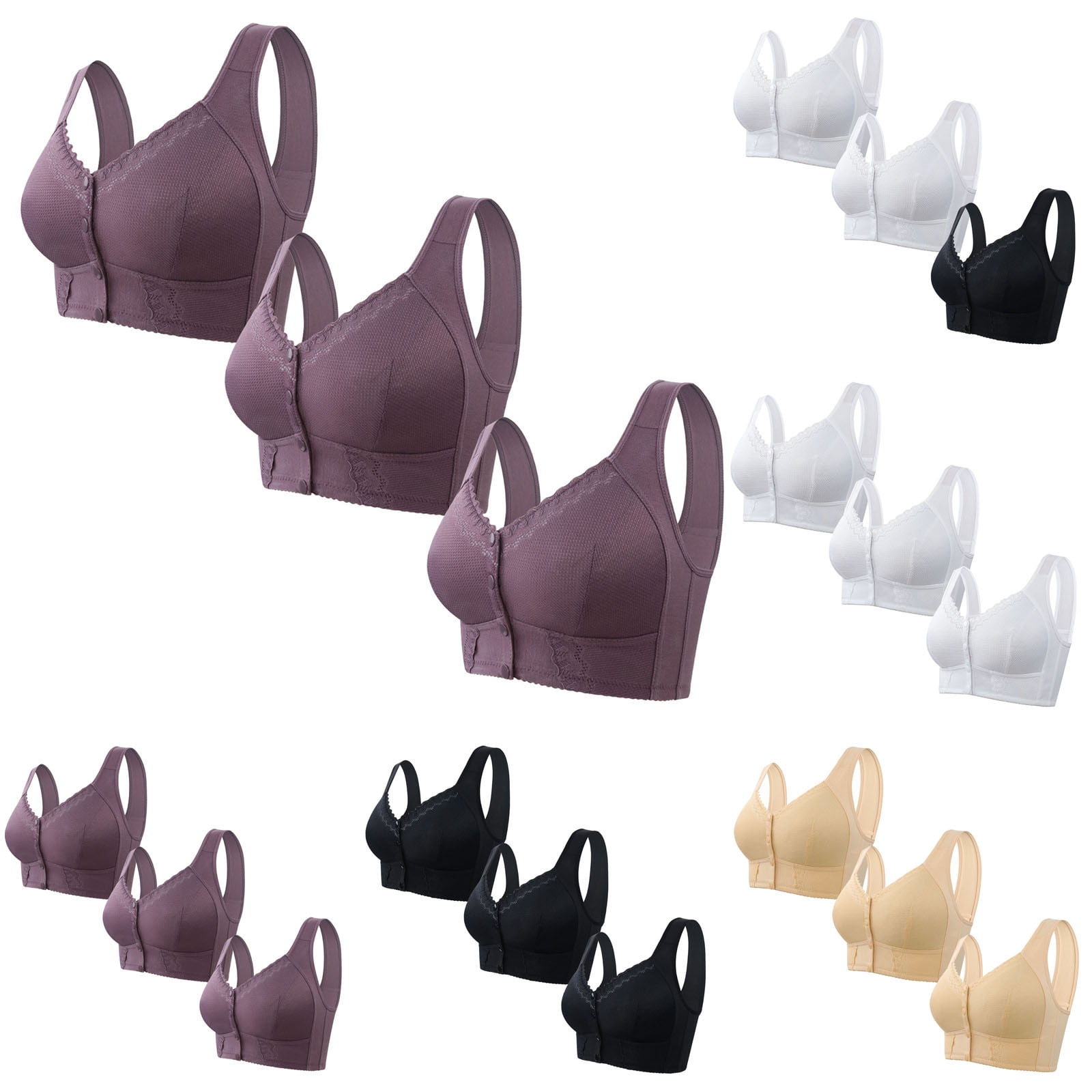 Sentmoon 3 Pieces Sports Bras for Women Large Bust Buttery Soft Workout ...