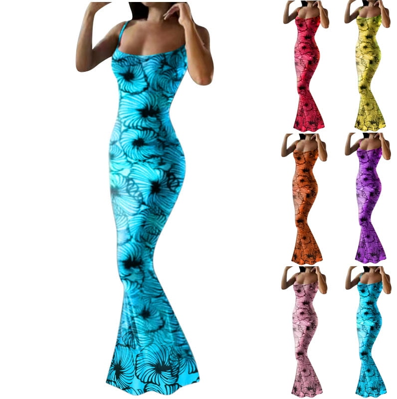 Sentmoon Bodycon Dress Comfy Slim Sleeveless Spring Dress Mermaid Hem ...