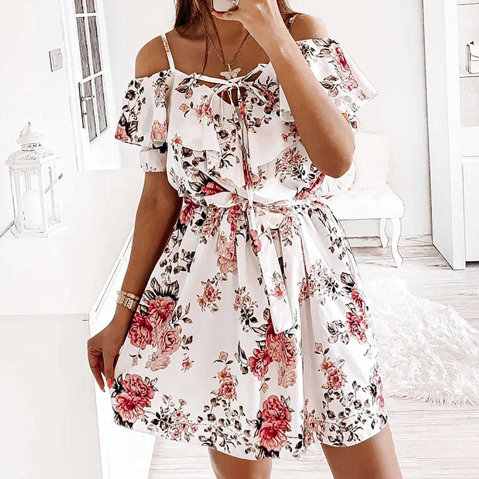 Sentmoon Cold Shoulder Cutout Dress V Neck Fall Dresses for Women 2024 ...