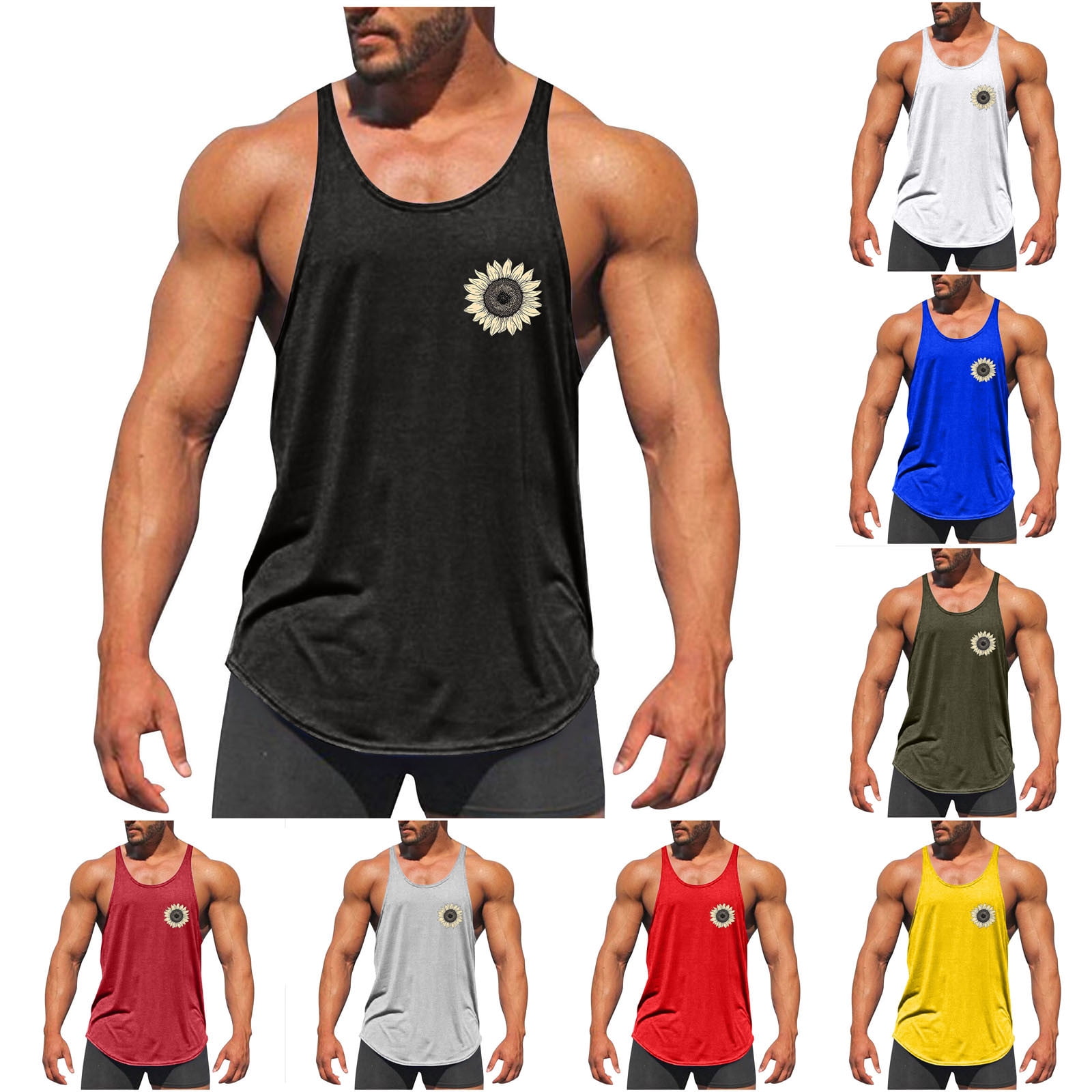 Sentmoon Compression Tank Top Men and Sleeveless Crew Neck Summer ...