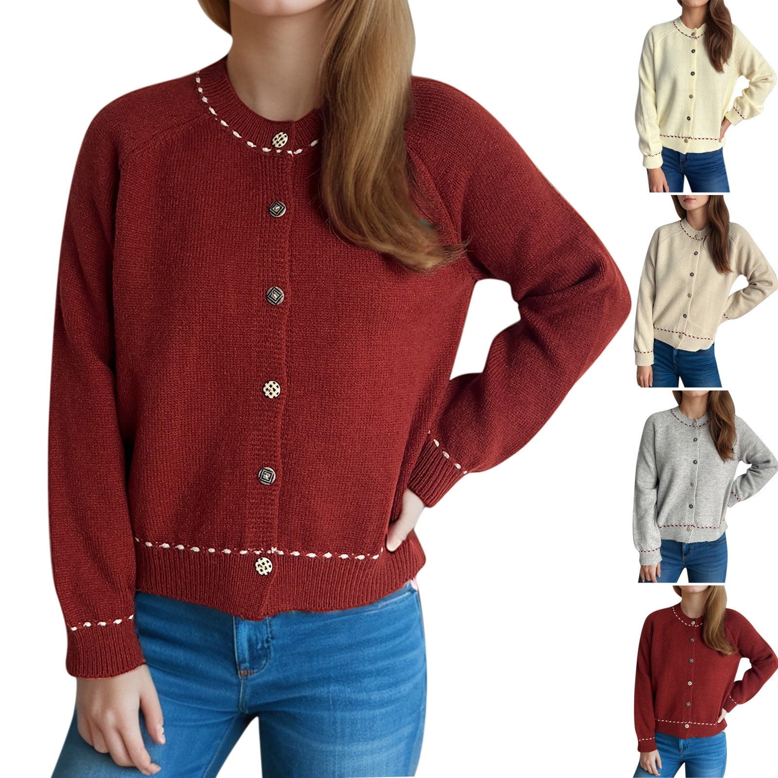 Sentmoon Fall Sweaters for Women 2025 Plus Size Long Sleeve Cardigan ...