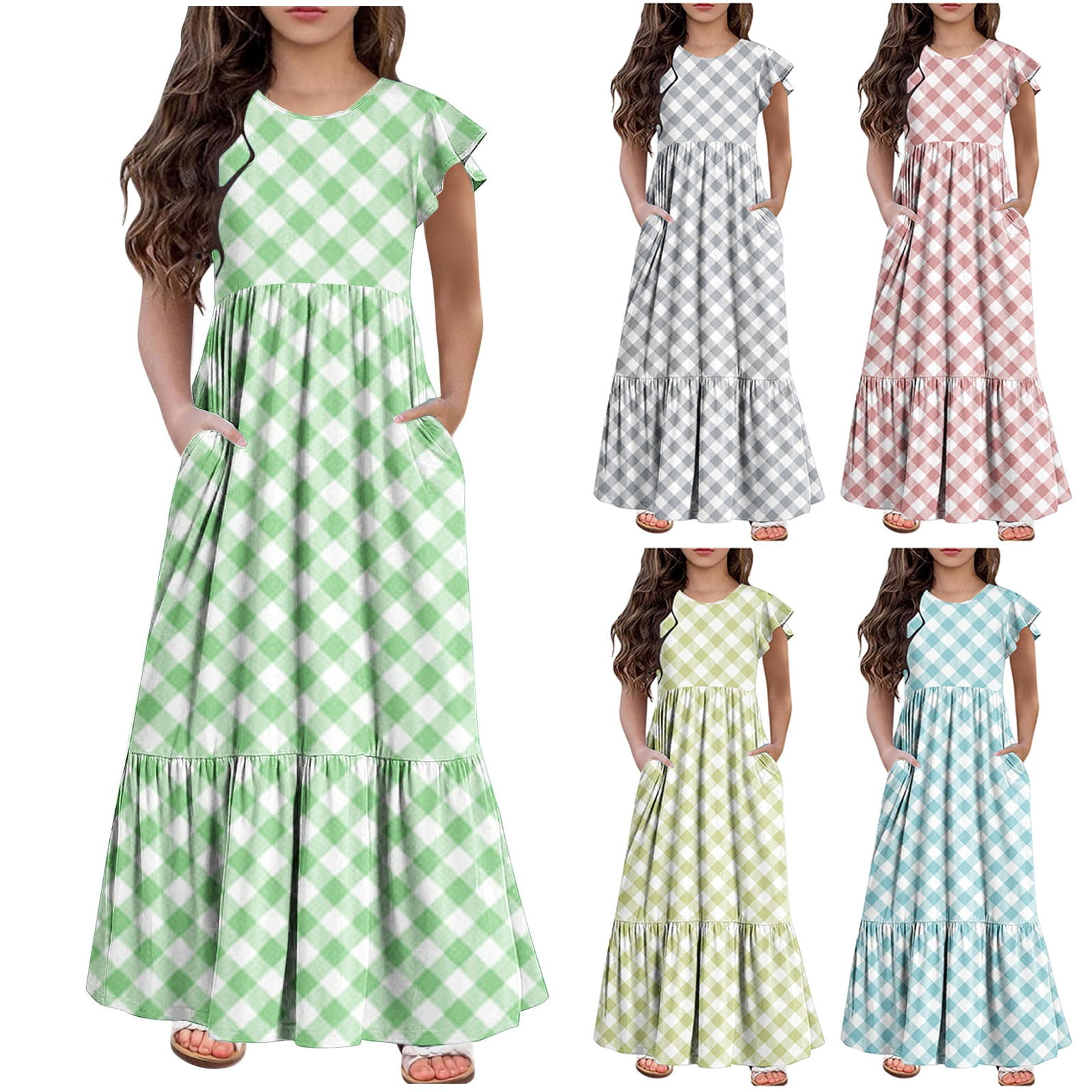 Sentmoon Girl Dresses Size 10-12 Summer Comfy Crew Neck Girls Party ...