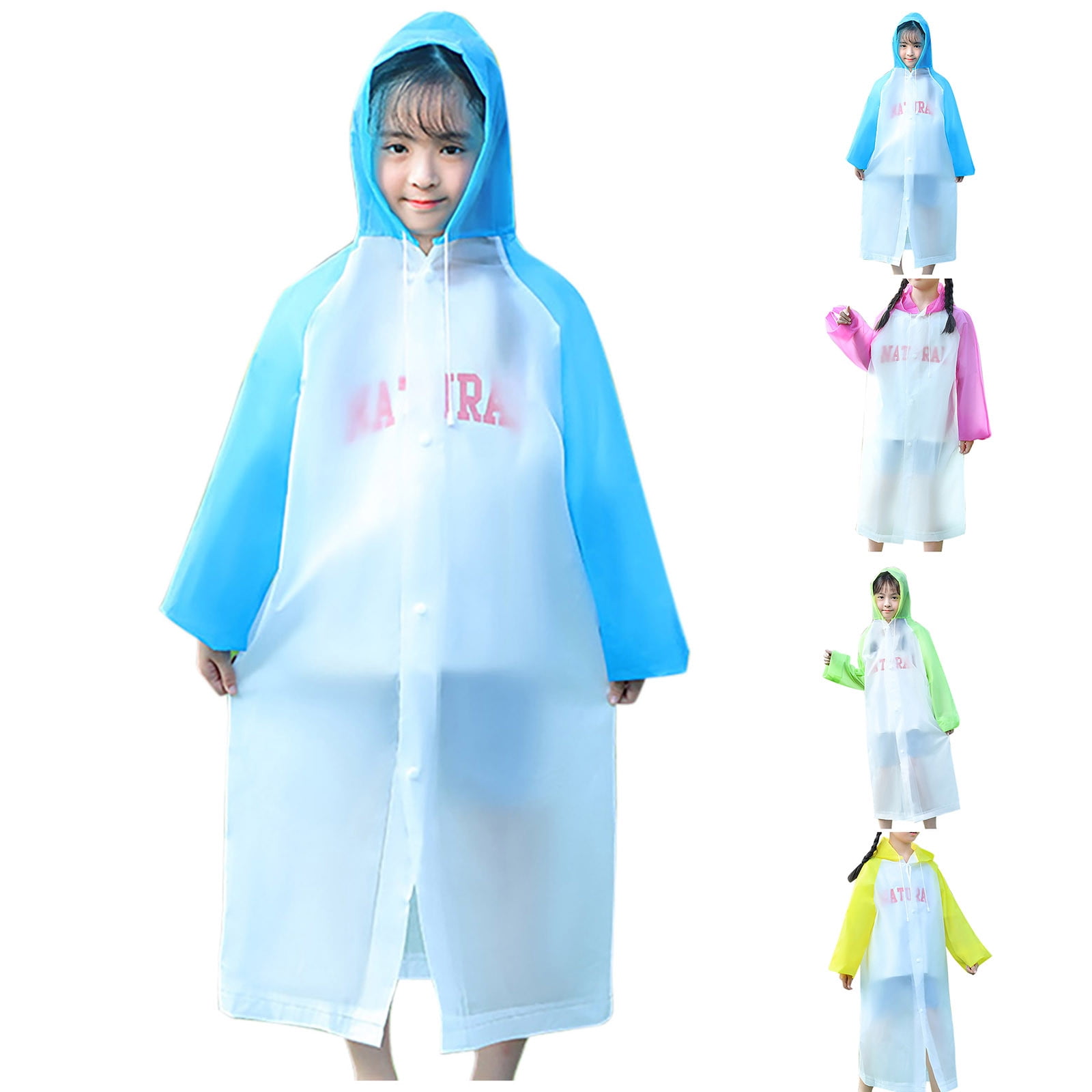 Sentmoon Girls Rain Coat Long Sleeve Lightweight Rain Jacket Girls ...