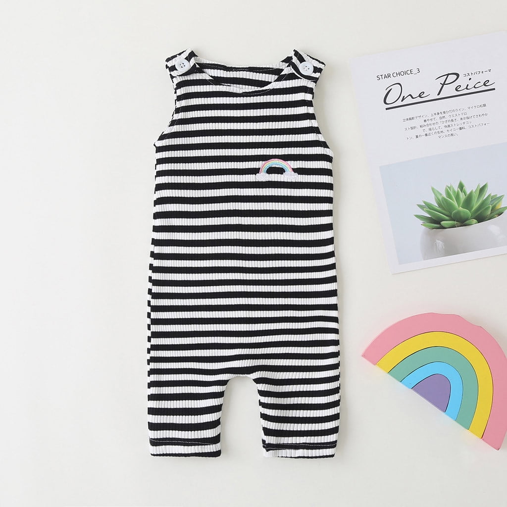 Sentmoon Girls Romper Embroidered Casual Stripped Toddler Girls Romper ...