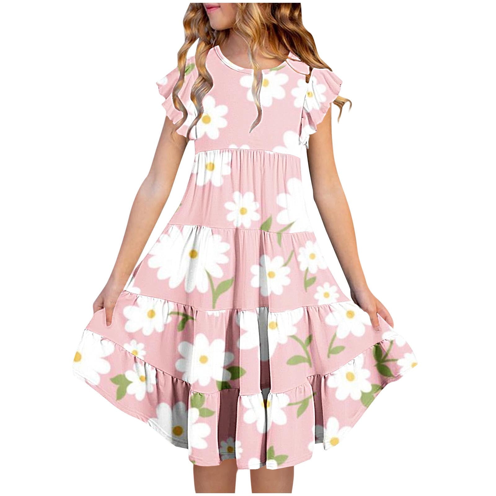 Sentmoon Girls Summer Dresses Size 10-12 Fashion Crew Neck Girls ...
