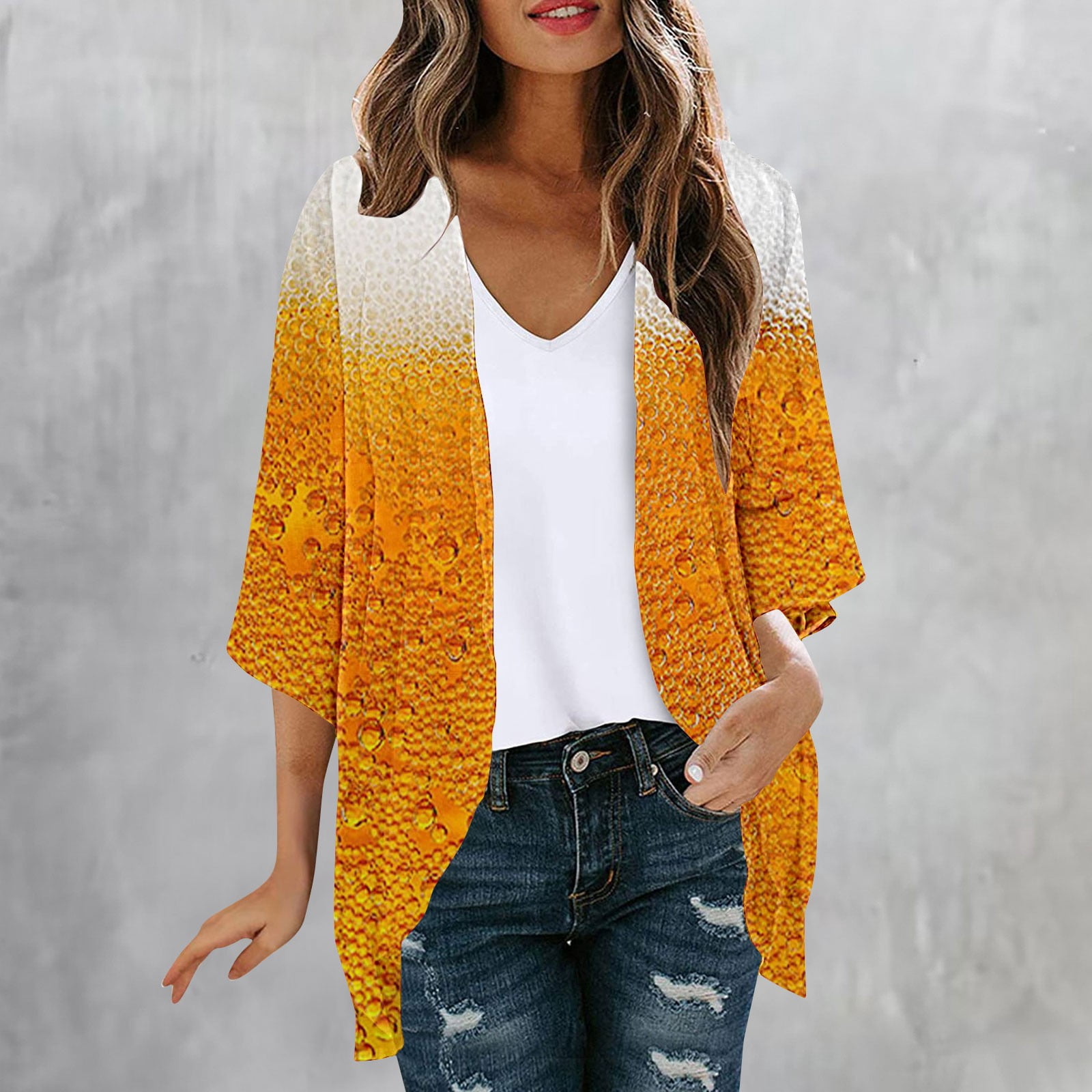 Sentmoon Lightweight Cardigan Sweaters for Women 3/4 Sleeve Oversized ...