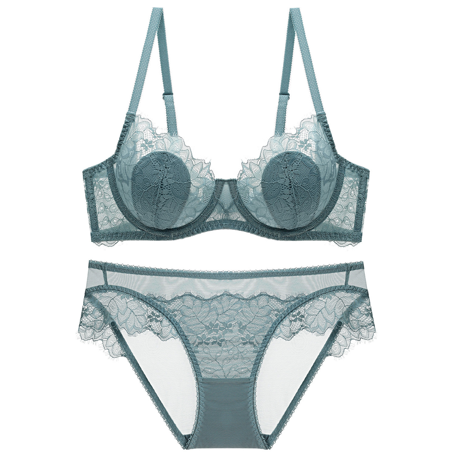 Sentmoon Lingerie for Women Thin Sponge Transparent Bra With Large ...