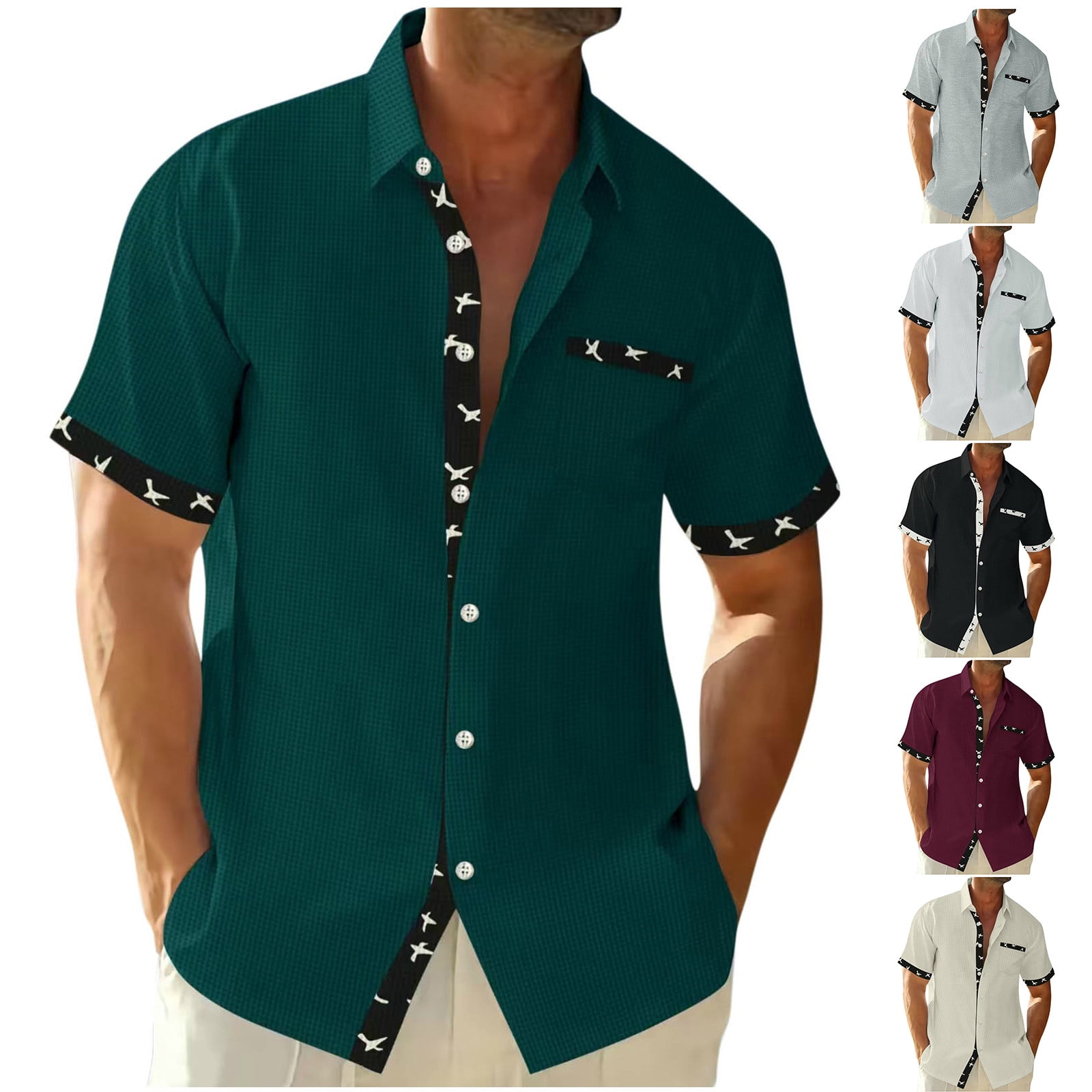 Sentmoon Man Clothes Oversized Relaxed Turndown Collar Short Sleeve ...